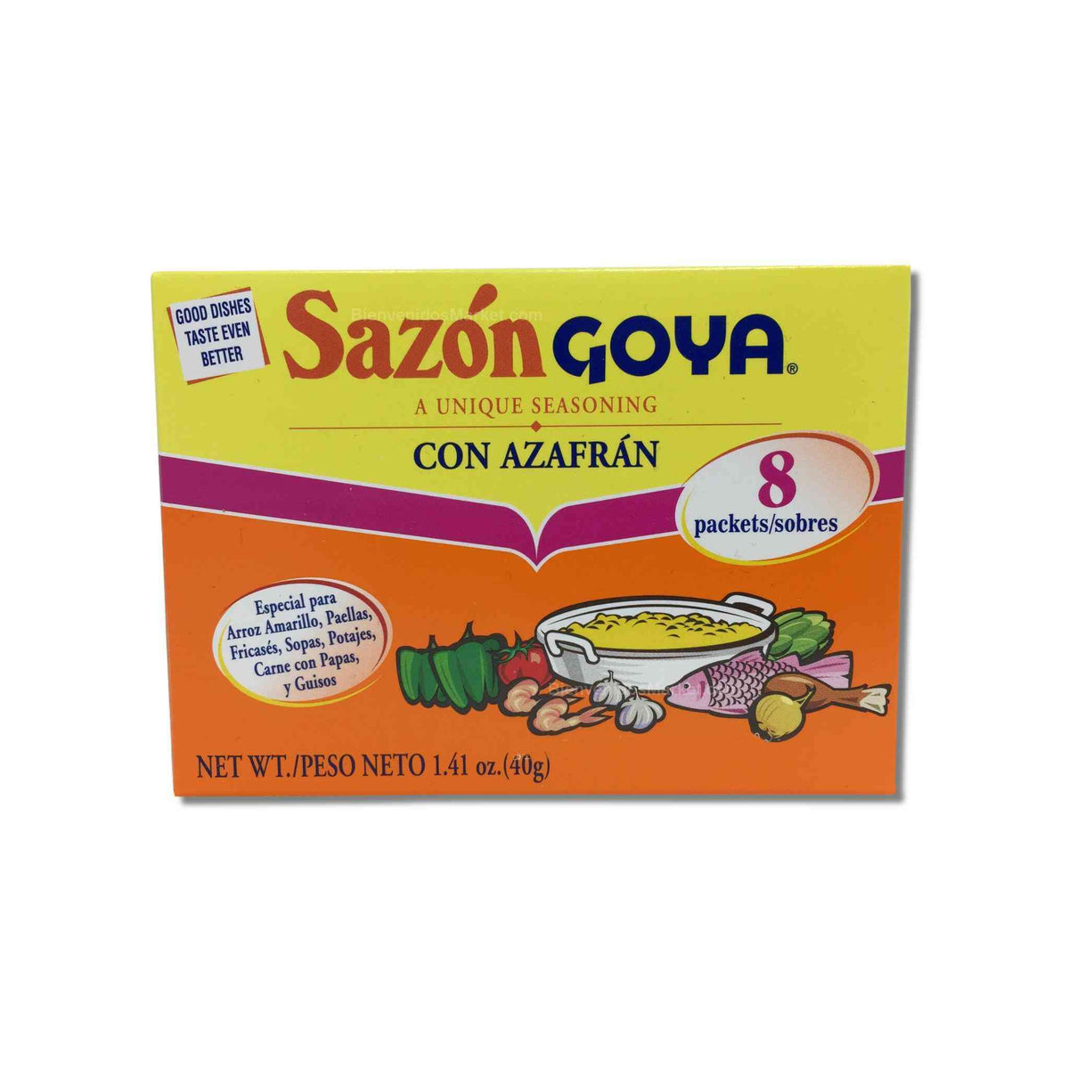 8pck Azafran Sazon Goya 40g – Bienvenidos Latin Market