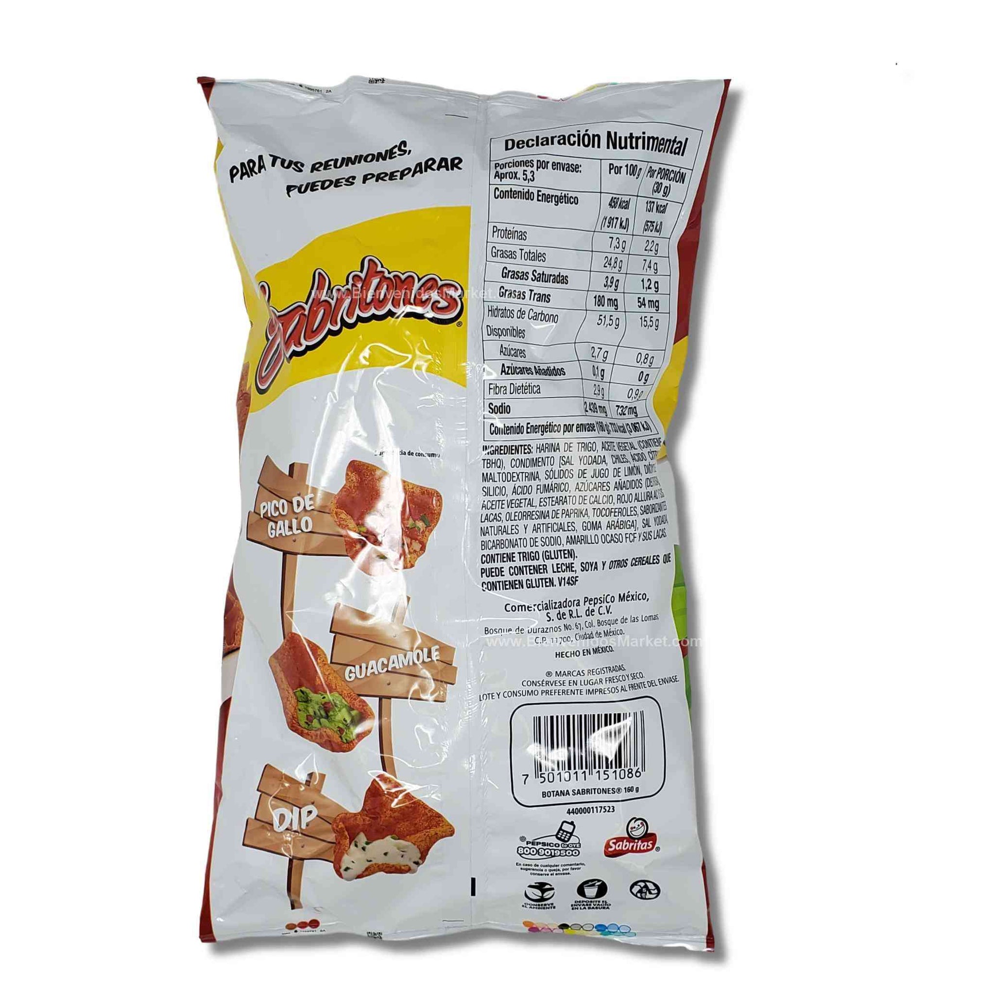 Sabritones con Chile y Limon Sabritas 160g – Bienvenidos Latin Market