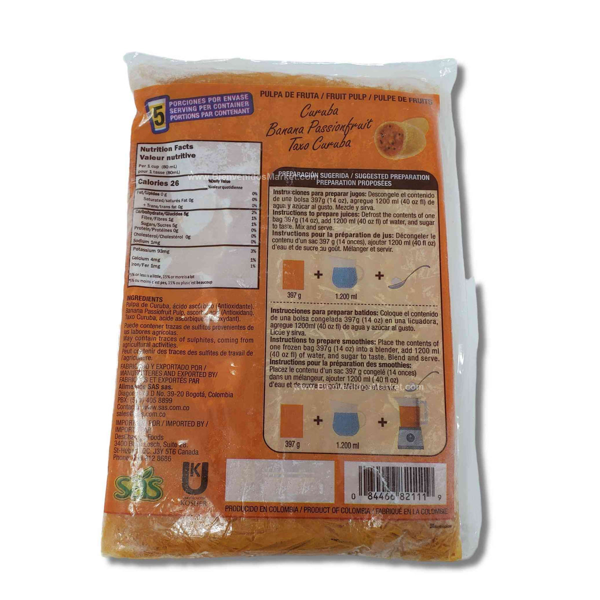 Frozen Curuba Fruit Pulp SAS 397g – Bienvenidos Latin Market