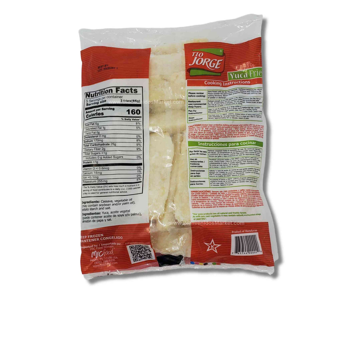 Frozen Cassava Fries Yuca Prepartida Congelada Tio Jorge 454g ...